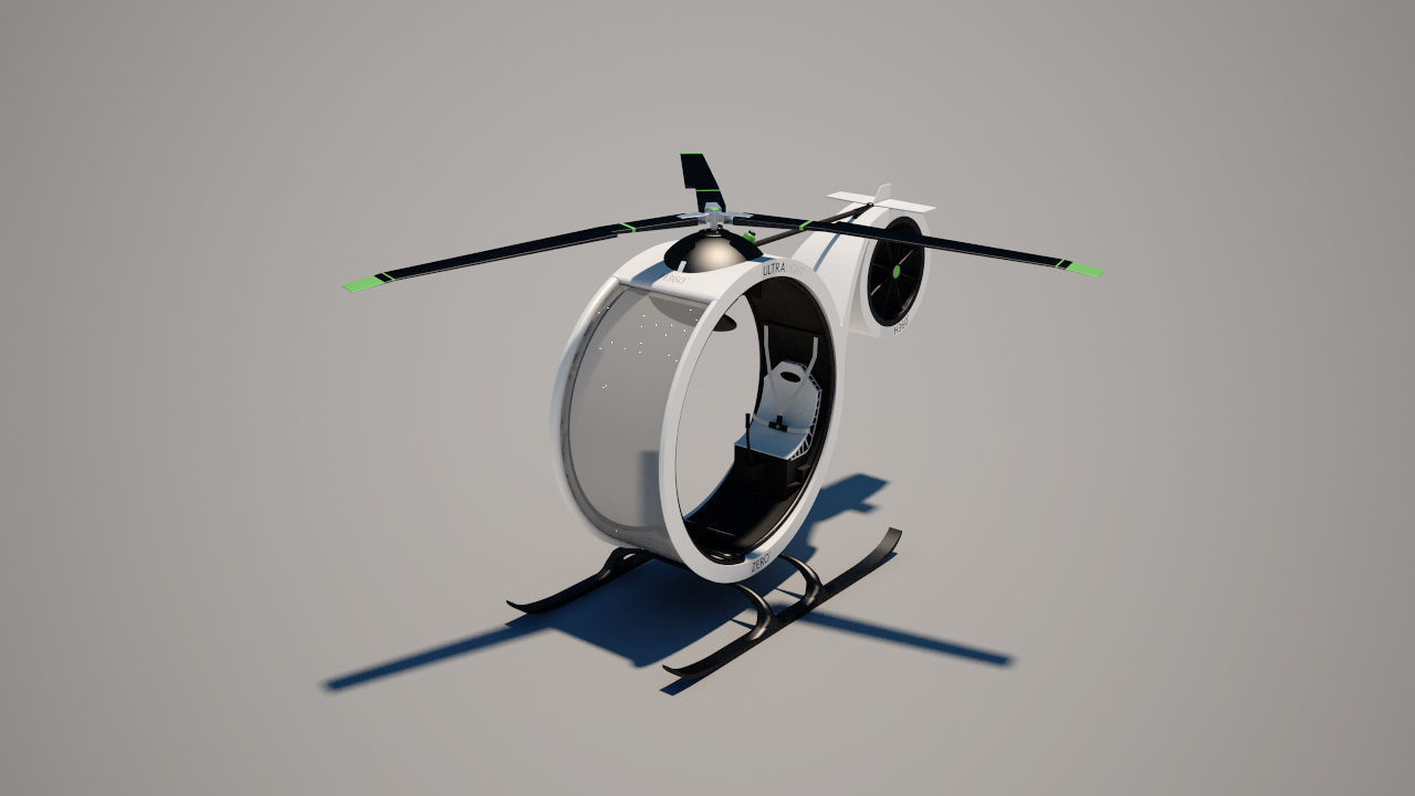 Ultra Light Helicopter Animated 3D model animated | CGTrader