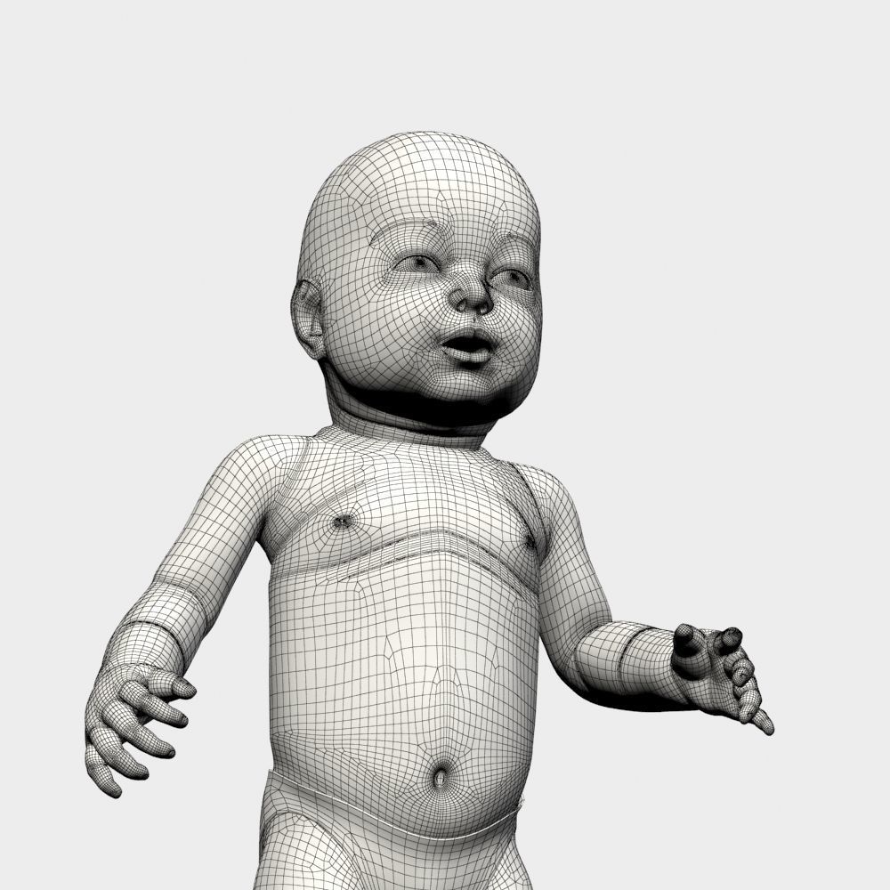 Baby 3D model in diapers 3D model | CGTrader