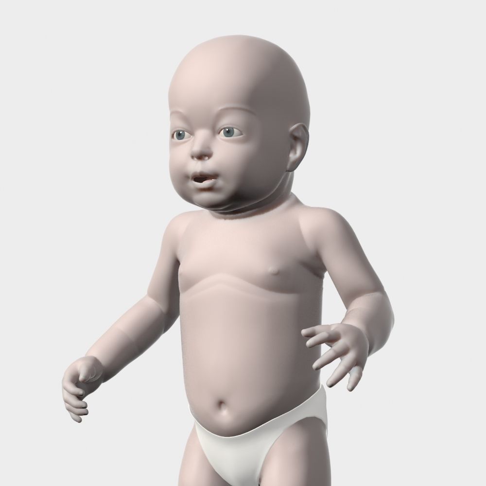 Baby 3D model in diapers 3D model | CGTrader