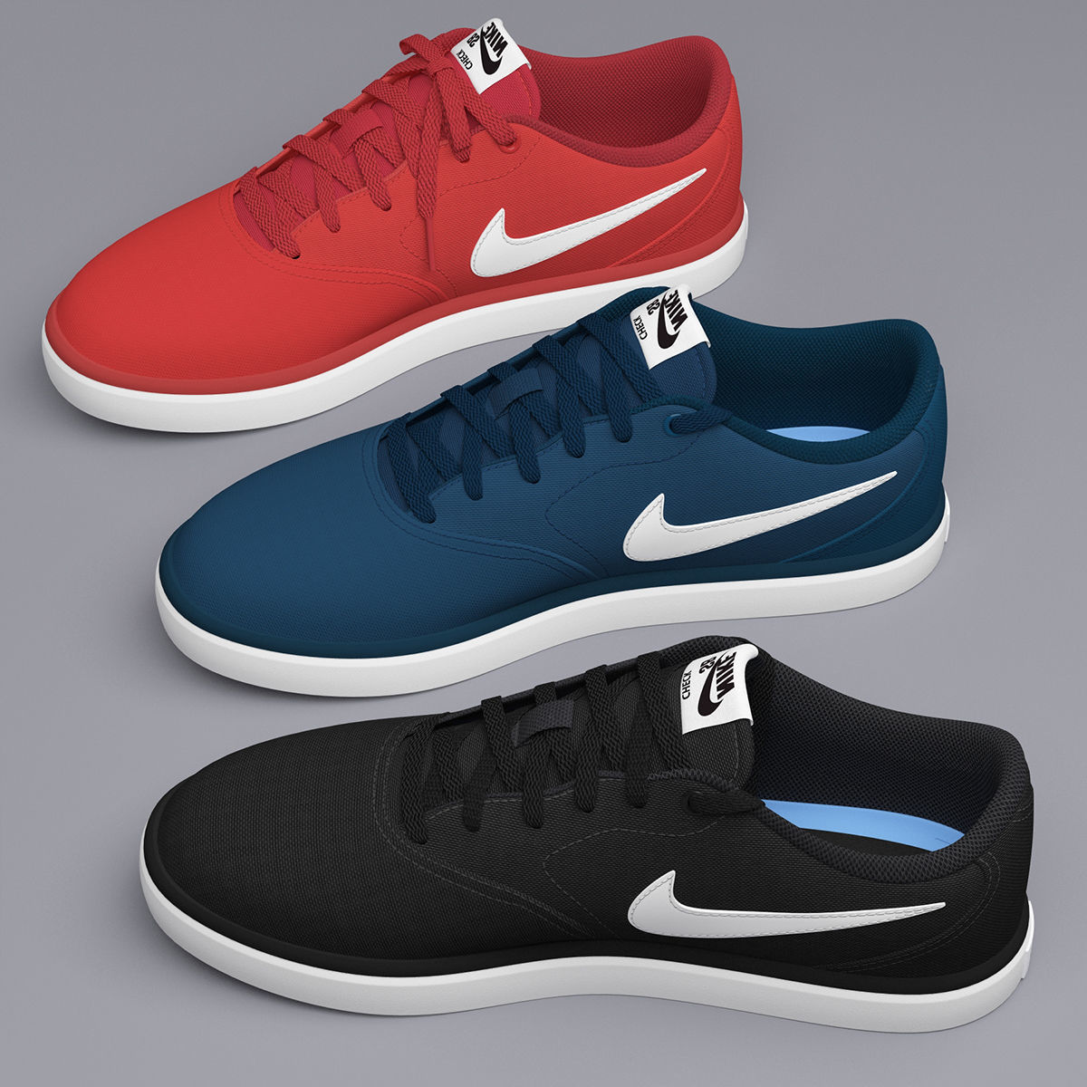Nike SB Check canvas 3D model | CGTrader