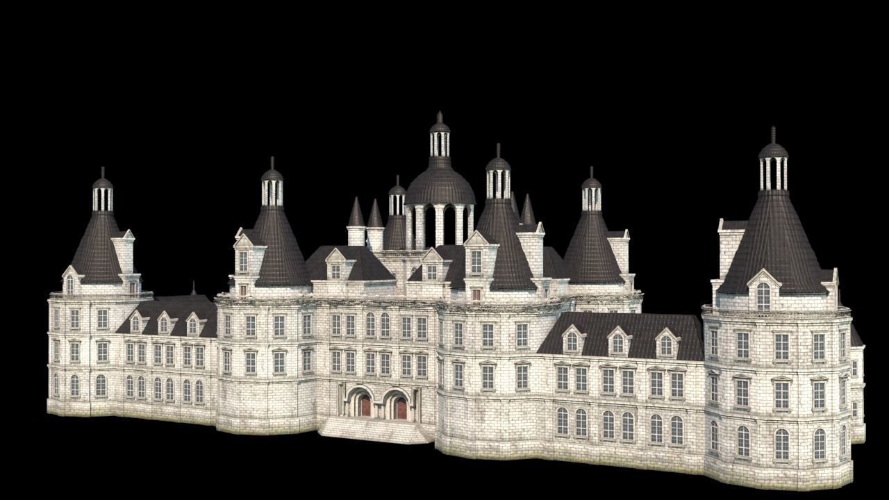 3D model Low Poly Chateau-Castle - Inspired by Chateau de Chambord ...