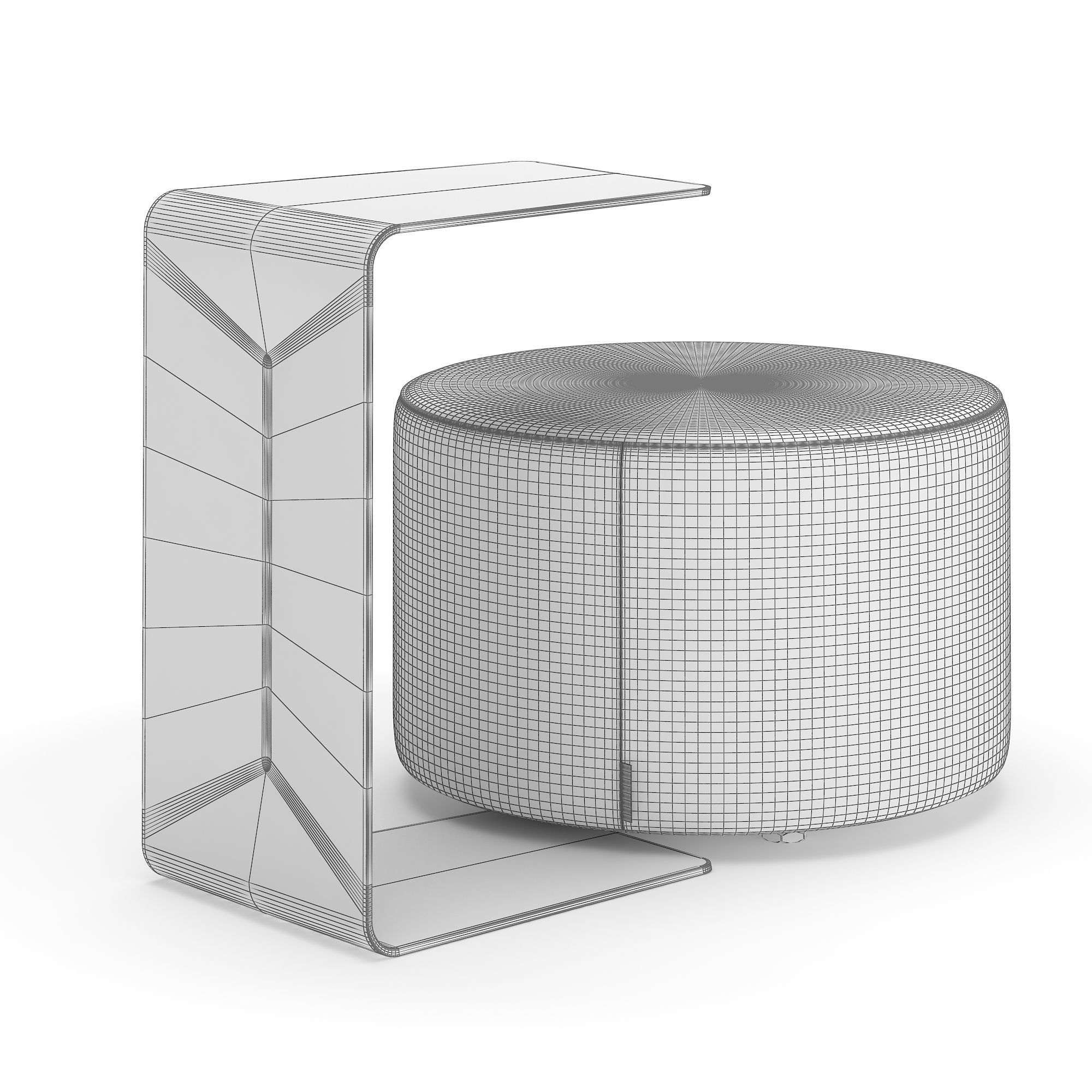 Turnstone Campfire Personal Table and Ottoman free 3D model | CGTrader