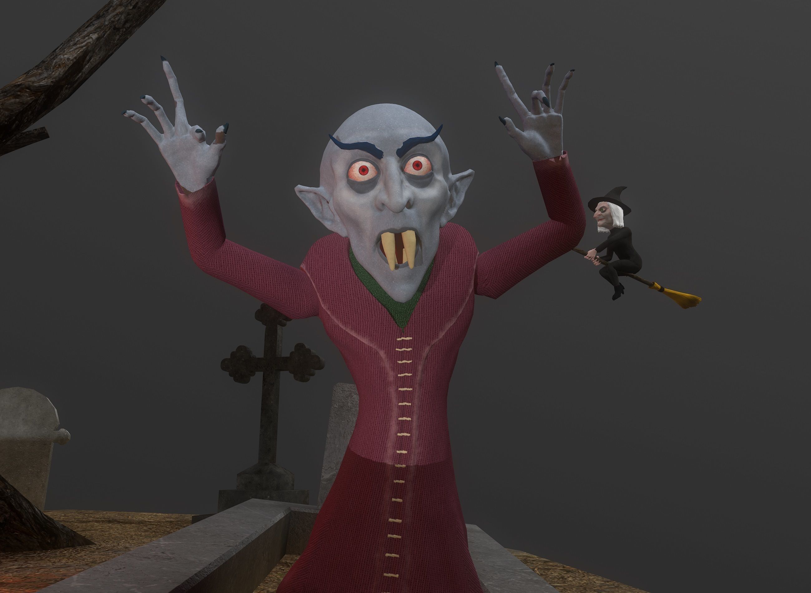 3D model Halloween characters pack rigged animated 3D models VR / AR ...