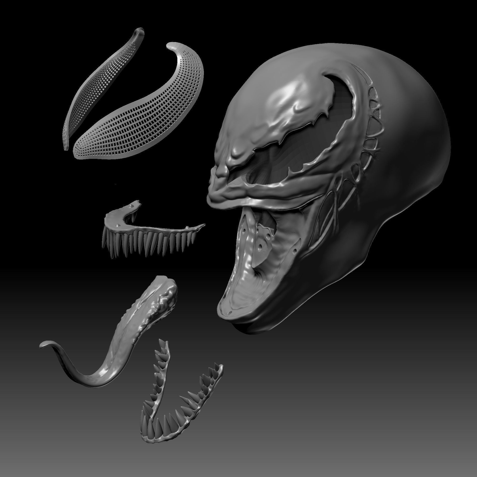 Venom Mask 3D Printable Model 3D model 3D printable | CGTrader