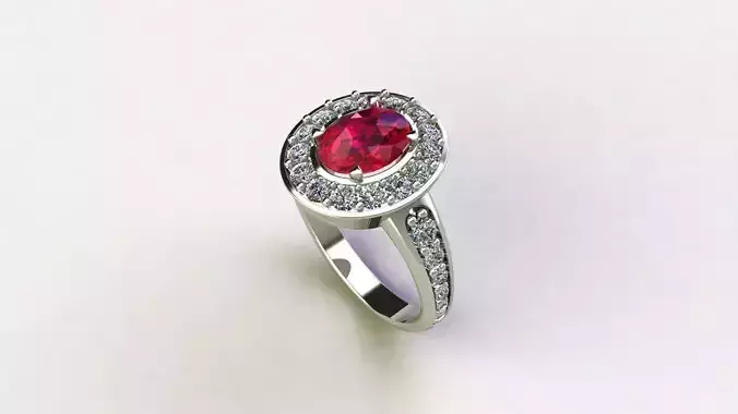 Halo Ruby Ring free 3D model 3D printable | CGTrader