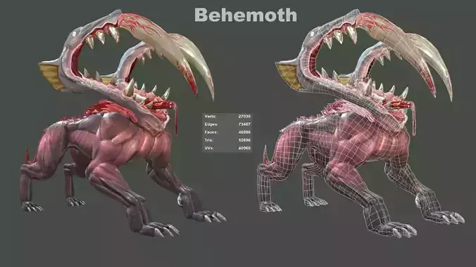 Behemoth creature with teeth free VR / AR / low-poly 3D model | CGTrader