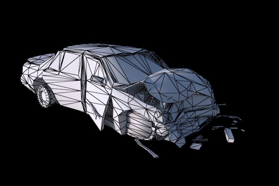 3D model Crashed Car VR / AR / low-poly | CGTrader