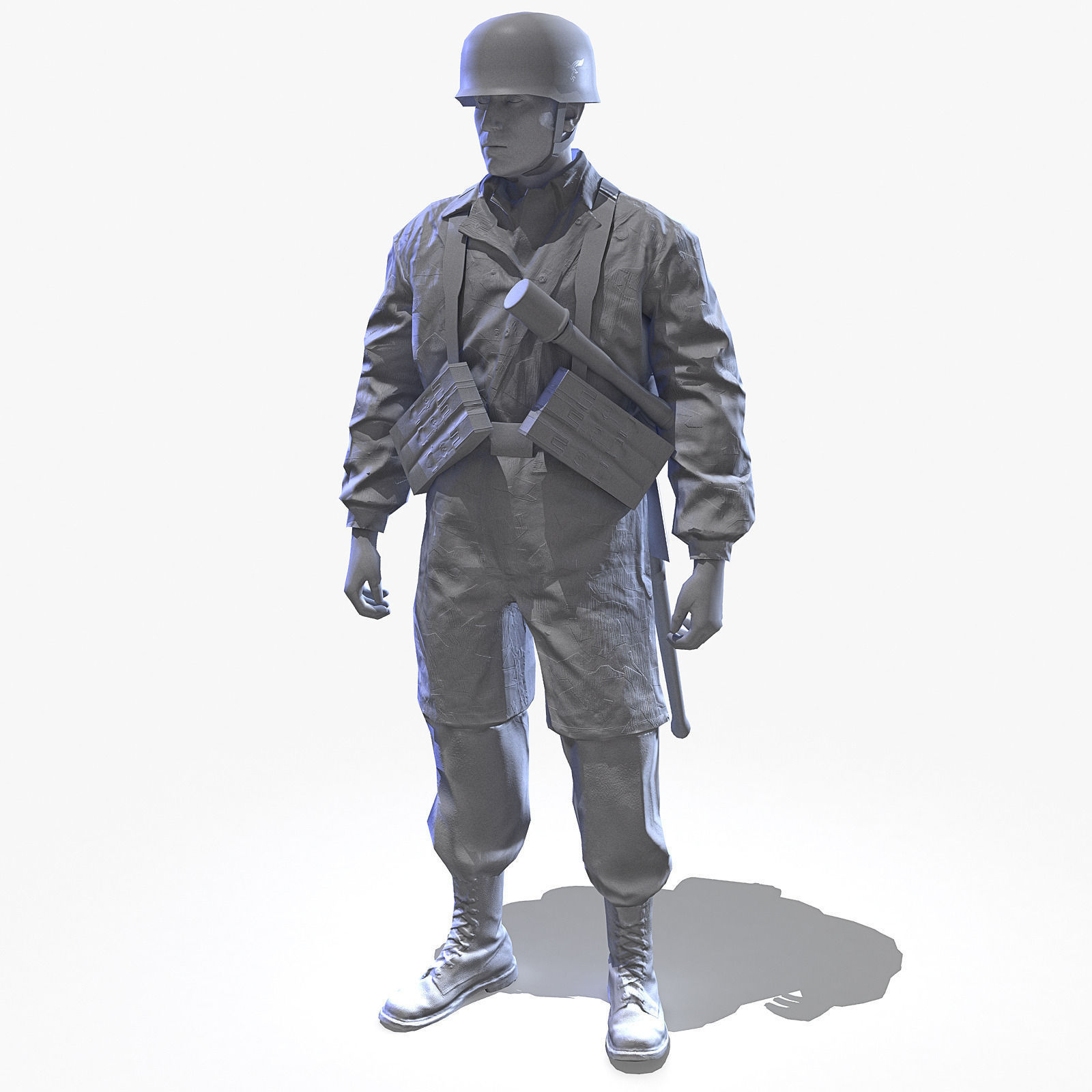 3D model WW2 Fallschirmjager German Soldier Paratrooper VR / AR / low ...