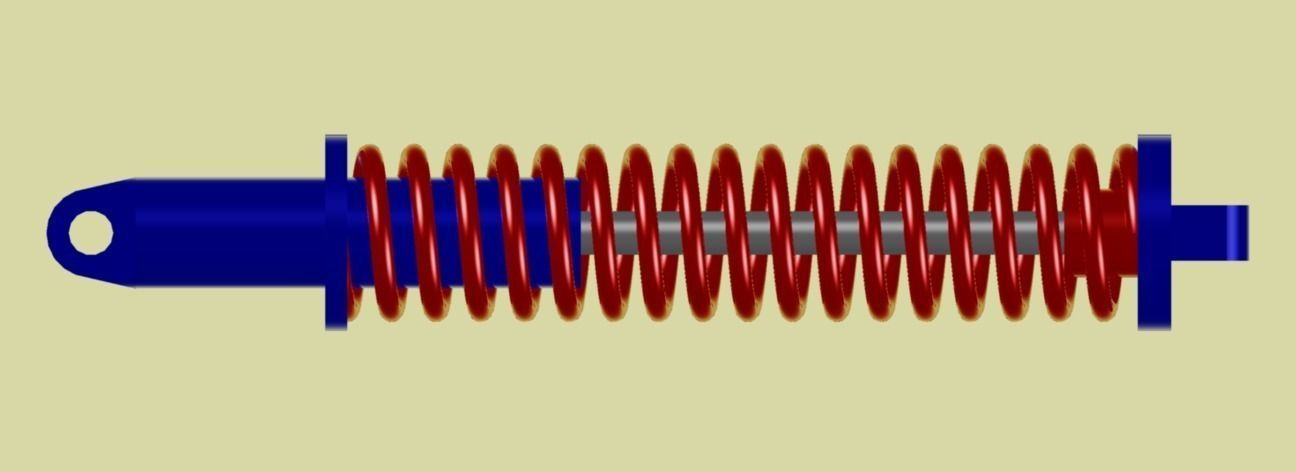 Shocks metal spring free 3D model | CGTrader