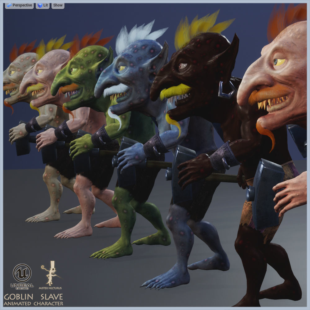 3D model Goblin Slave Light Version VR / AR / low-poly rigged animated ...