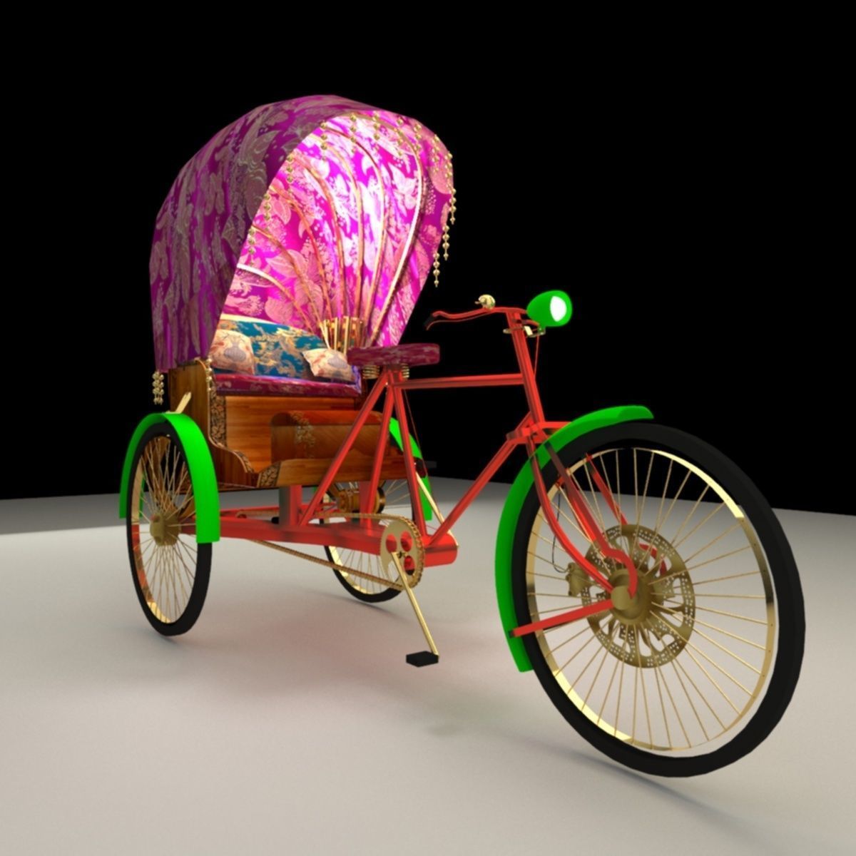 Chinese rick shaw 3D model | CGTrader