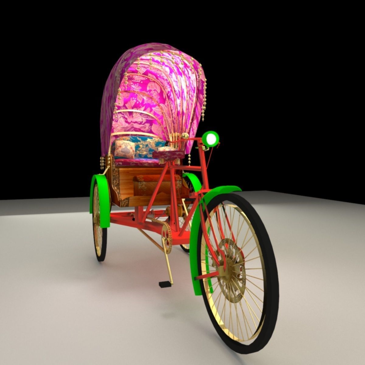 Chinese rick shaw 3D model | CGTrader