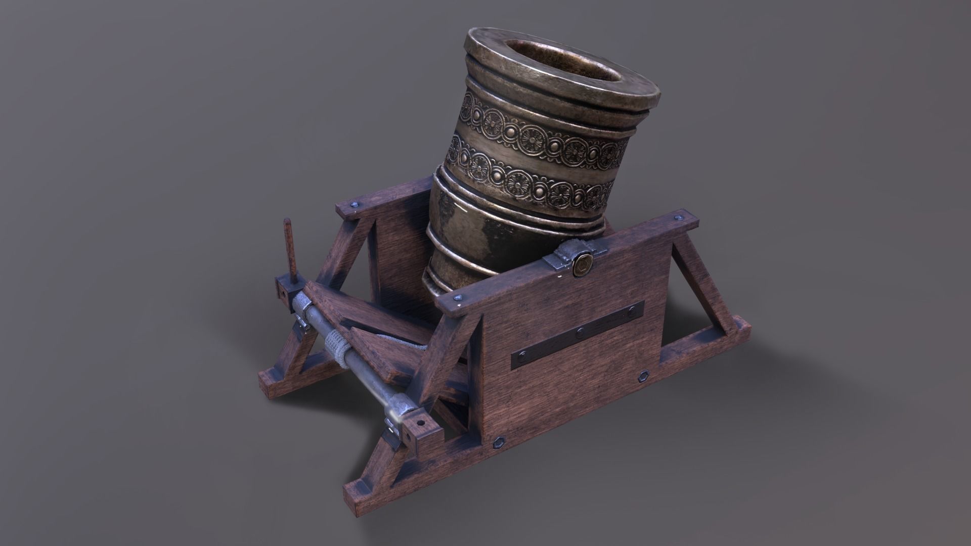 Mortar canon lowpoly 3D model | CGTrader