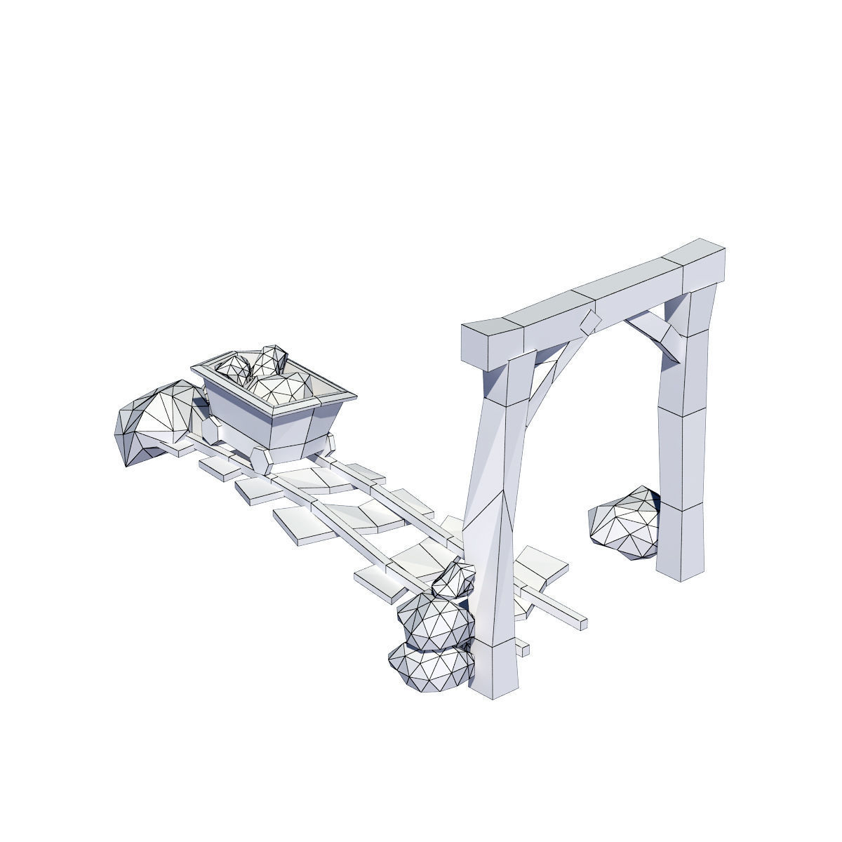 3D model Cartoon mine cart VR / AR / low-poly | CGTrader