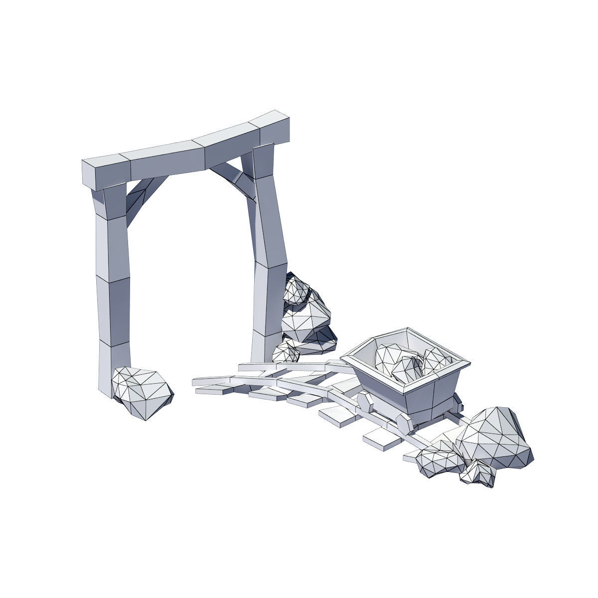 3D model Cartoon mine cart VR / AR / low-poly | CGTrader