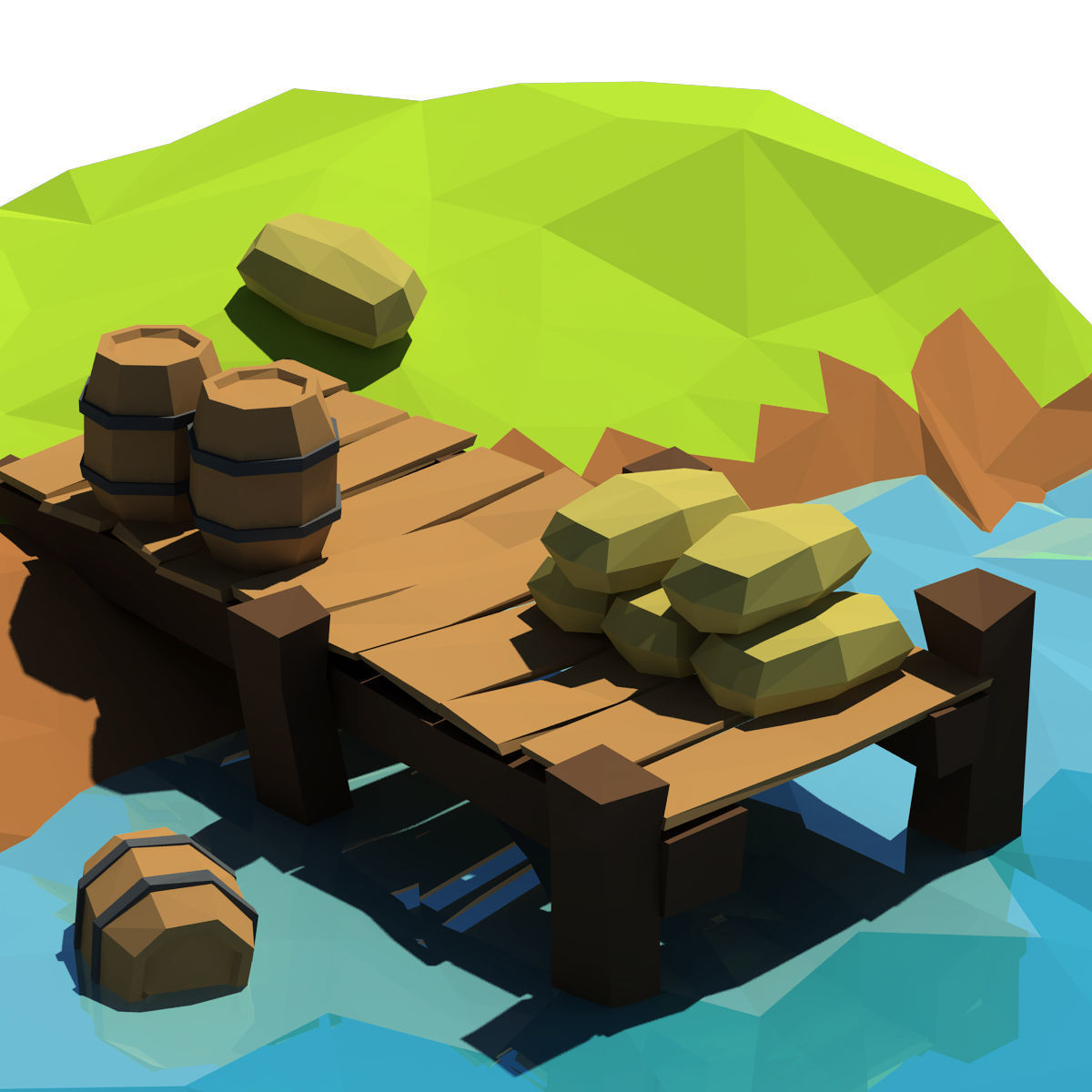 3D model Cartoon pier VR / AR / low-poly | CGTrader