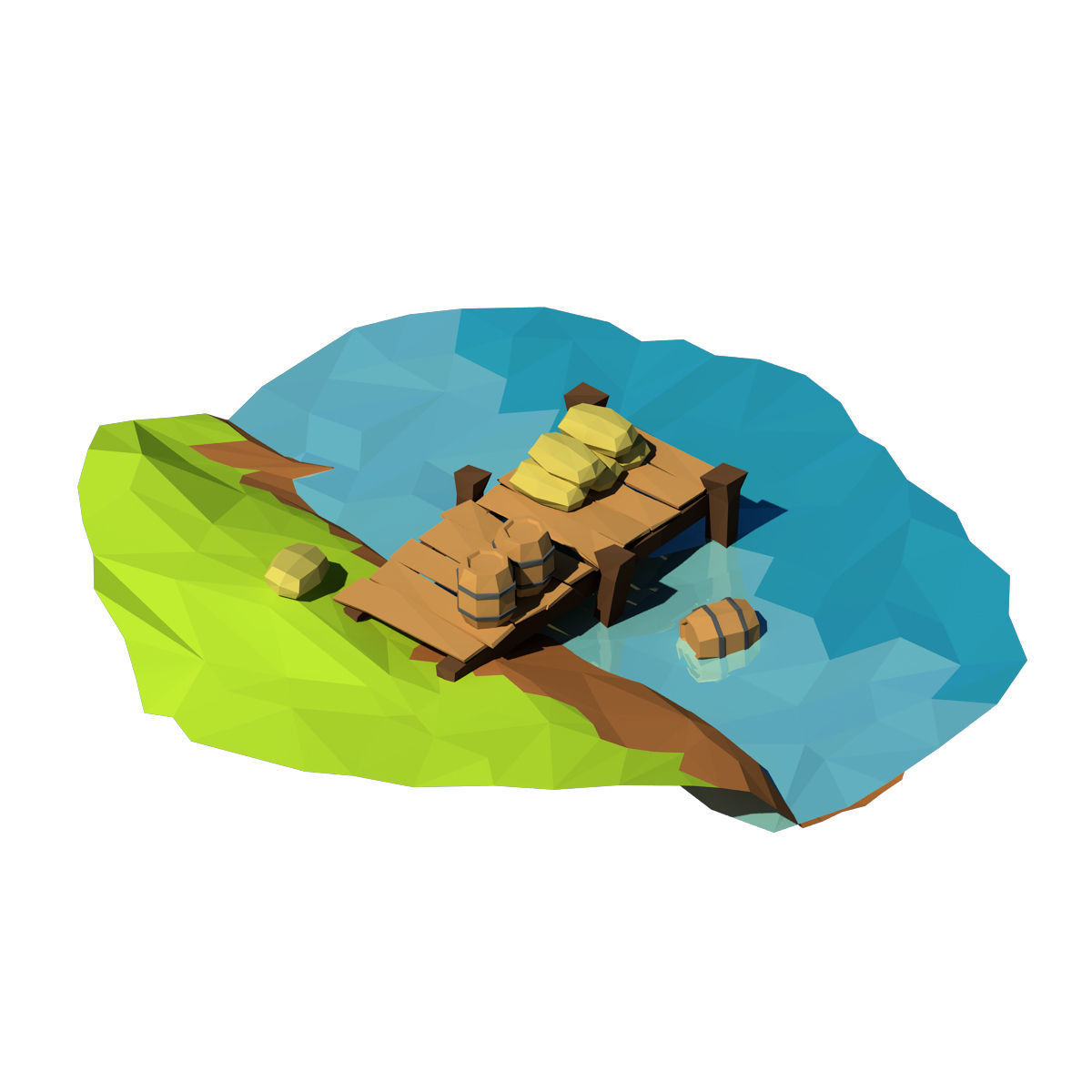 3D model Cartoon pier VR / AR / low-poly | CGTrader