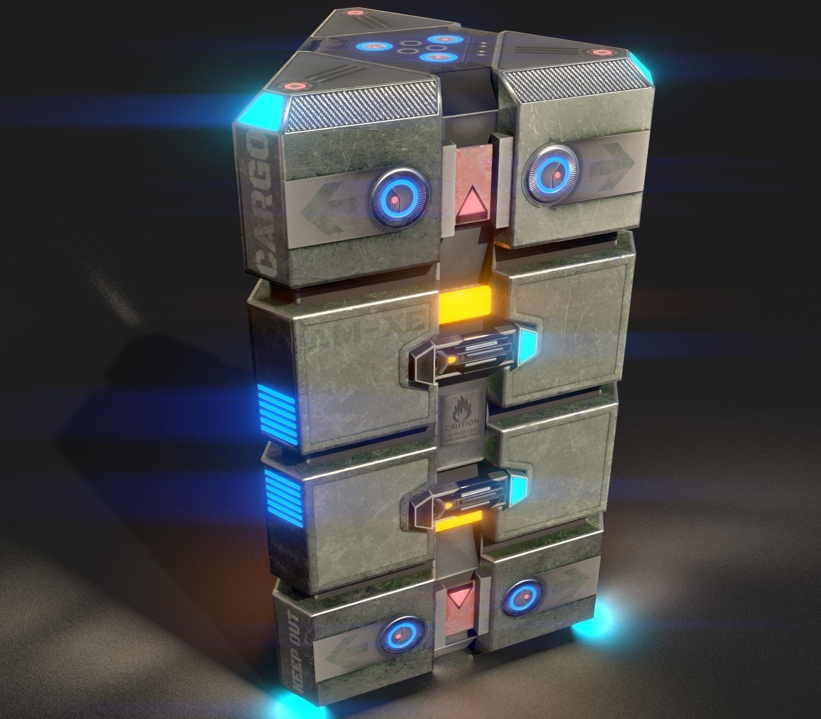 3D model Sci fi machine - Cyberpunk design - PBR VR / AR / low-poly ...