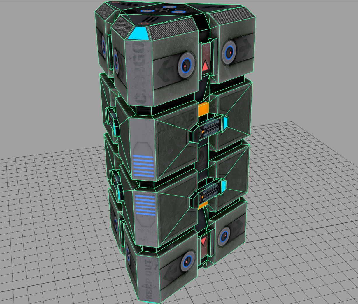 3D model Sci fi machine - Cyberpunk design - PBR VR / AR / low-poly ...