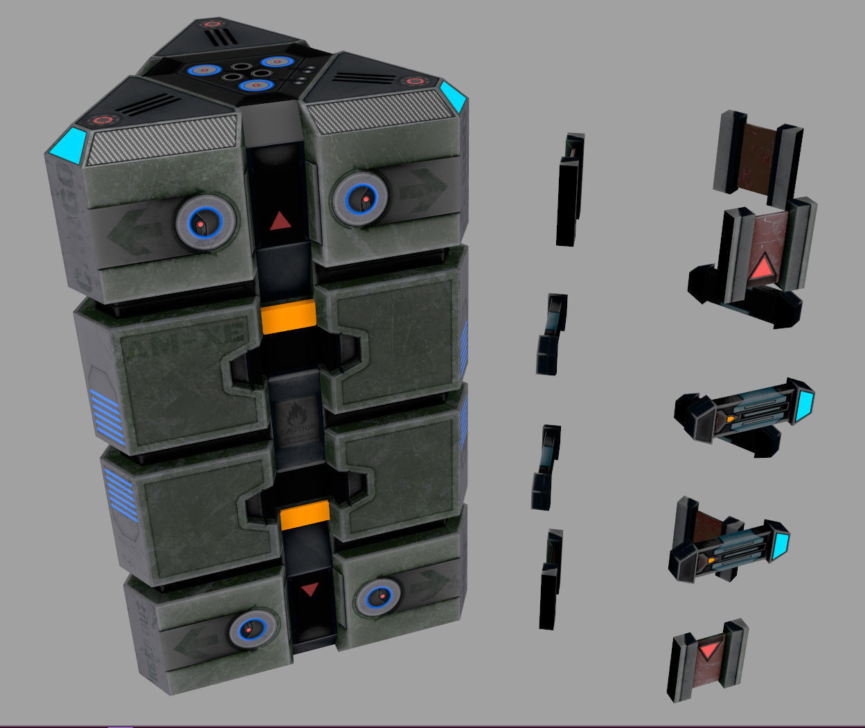 3D model Sci fi machine - Cyberpunk design - PBR VR / AR / low-poly ...