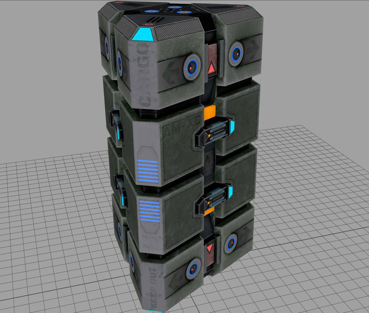 3D model Sci fi machine - Cyberpunk design - PBR VR / AR / low-poly ...