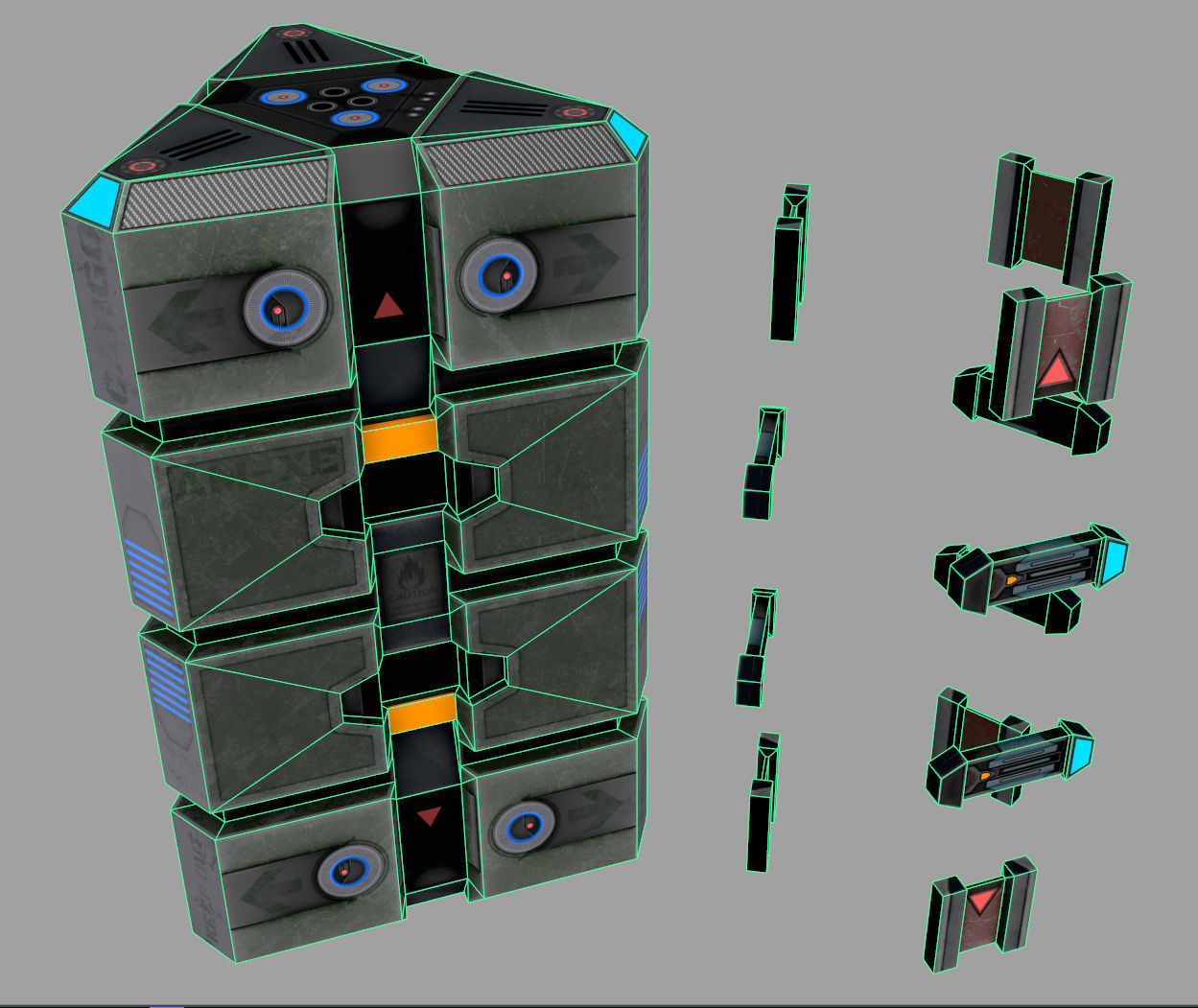 3D model Sci fi machine - Cyberpunk design - PBR VR / AR / low-poly ...