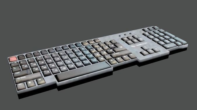3D model keyboard on desk VR / AR / low-poly | CGTrader