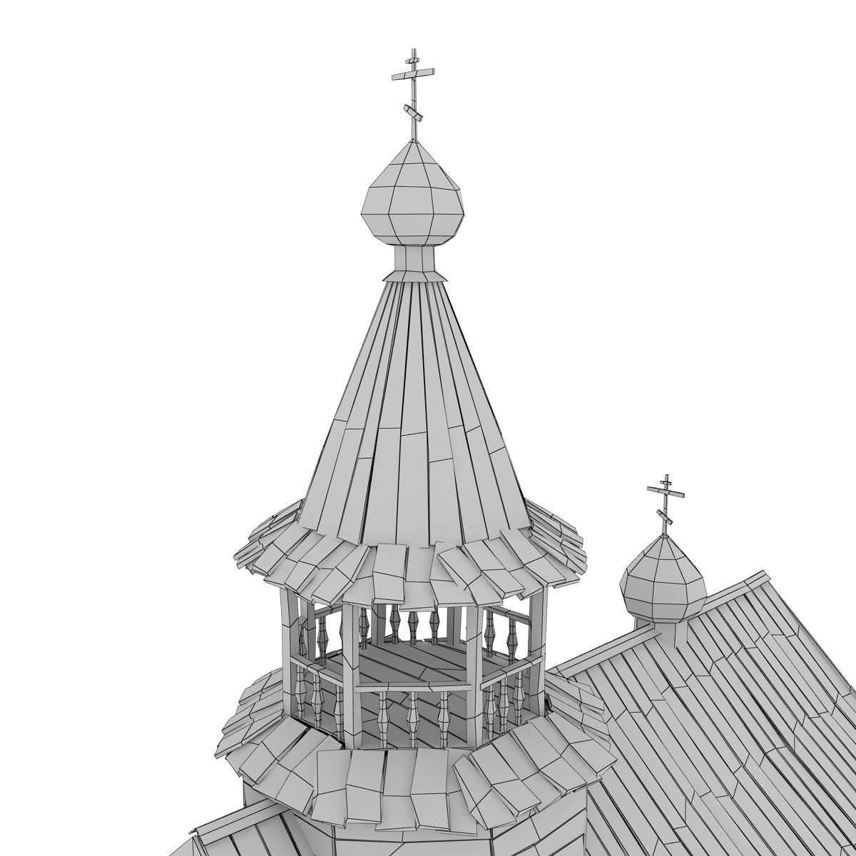 3D model Cartoon wooden church VR / AR / low-poly | CGTrader