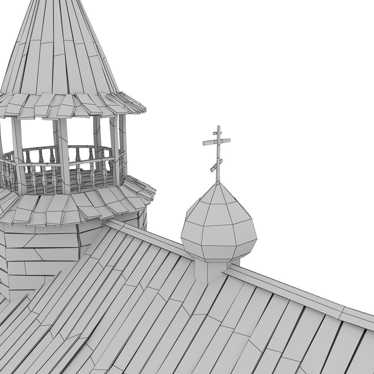 3D model Cartoon wooden church VR / AR / low-poly | CGTrader