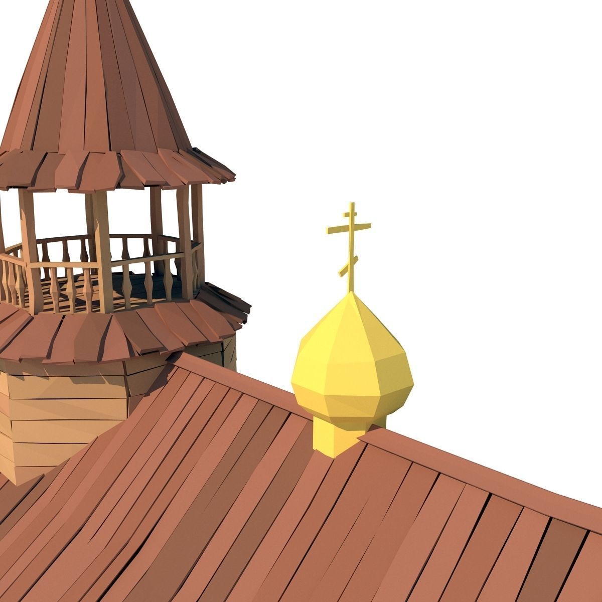 3D model Cartoon wooden church VR / AR / low-poly | CGTrader