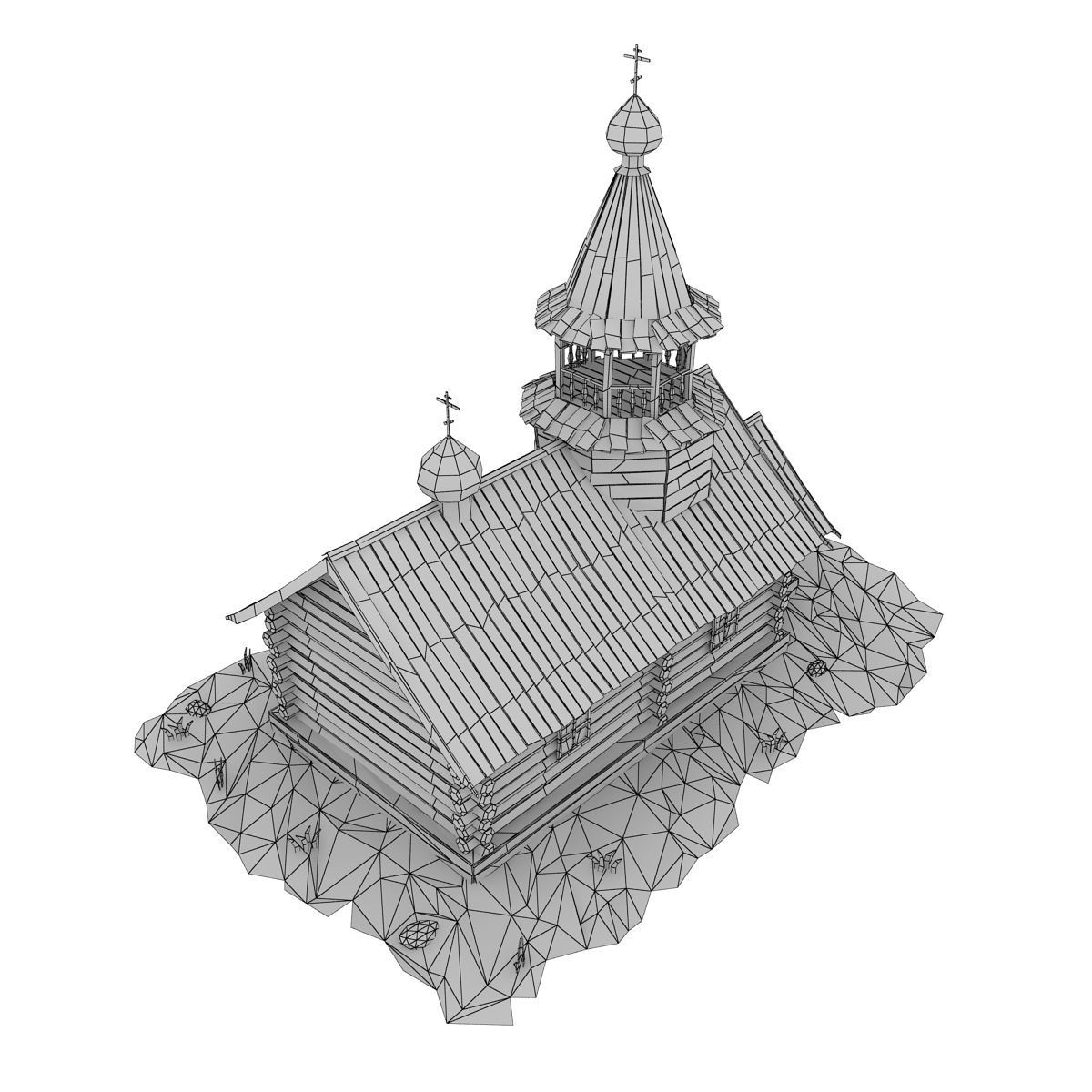 3D model Cartoon wooden church VR / AR / low-poly | CGTrader