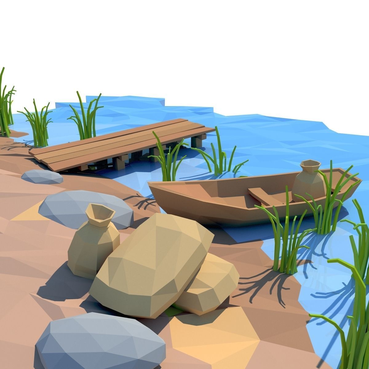 3D model Cartoon shore VR / AR / low-poly | CGTrader