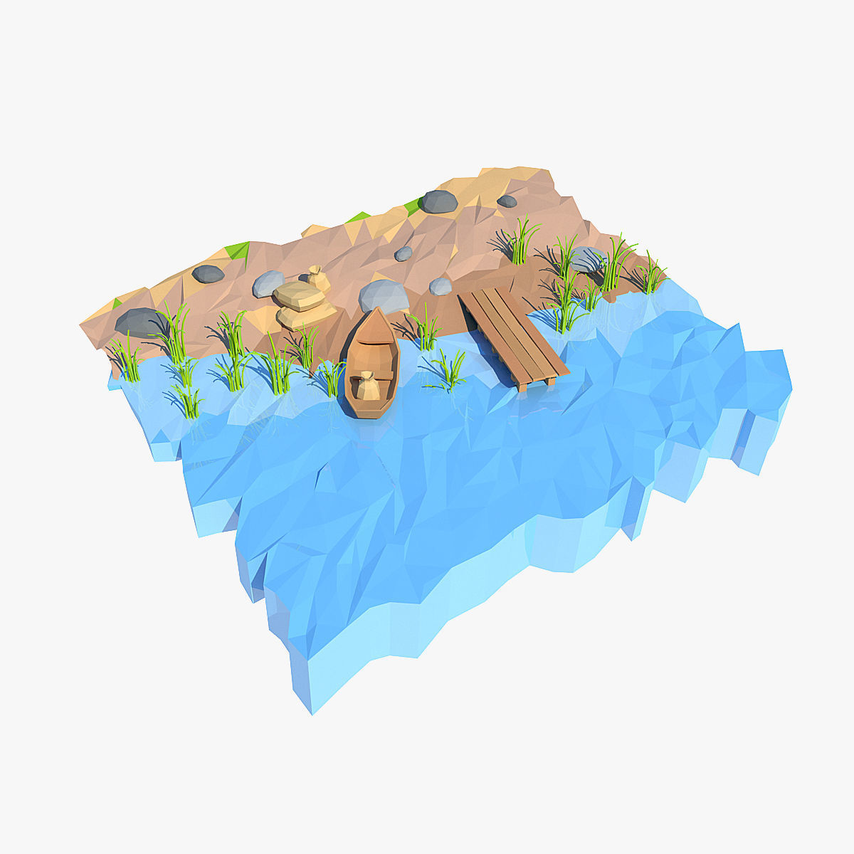 3D model Cartoon shore VR / AR / low-poly | CGTrader