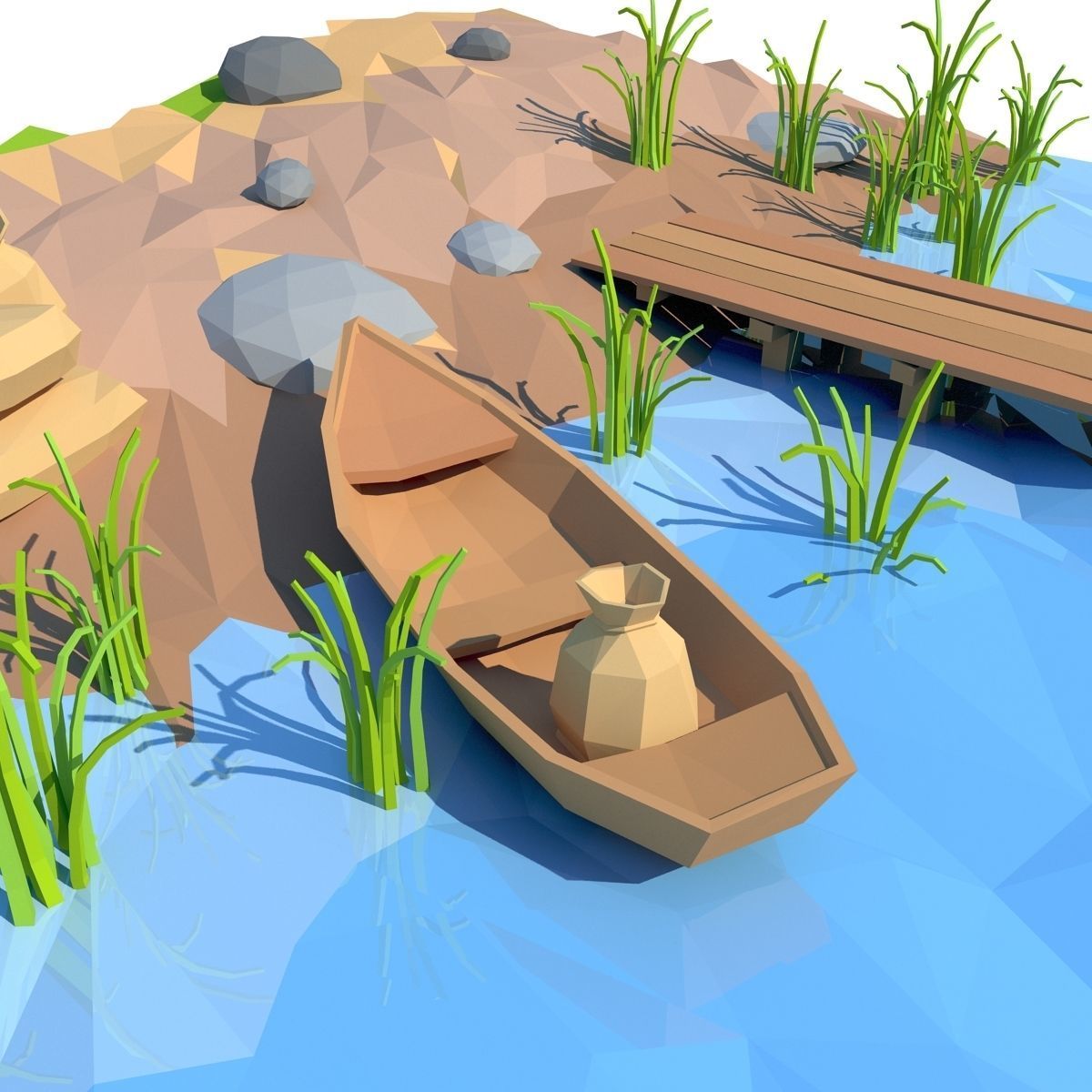 3D model Cartoon shore VR / AR / low-poly | CGTrader