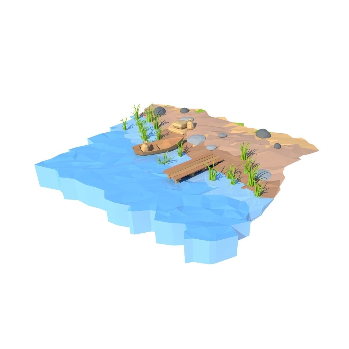 3D model Cartoon shore VR / AR / low-poly | CGTrader