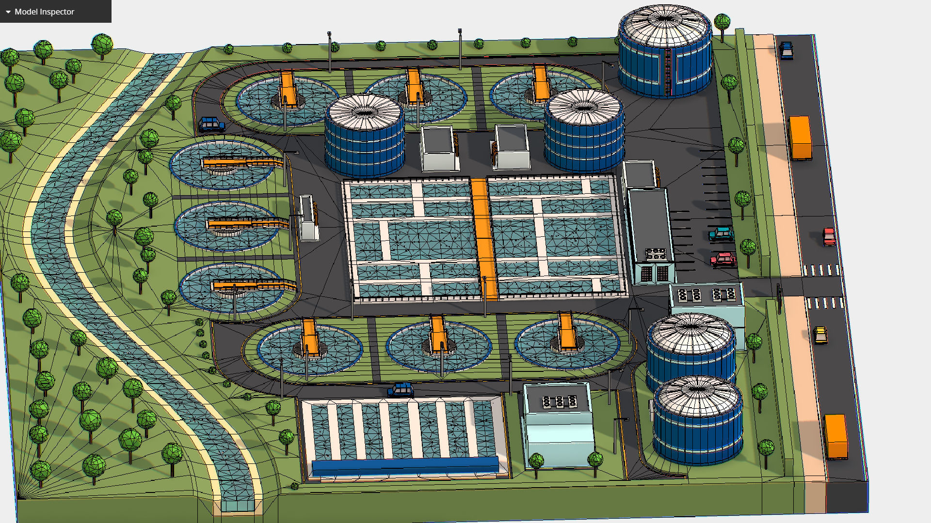 3D model Isometric Water Treatment Plant Large Size VR / AR / low-poly ...