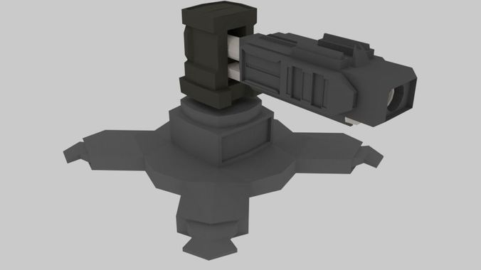 3D model Low poly Turret gun VR / AR / low-poly | CGTrader