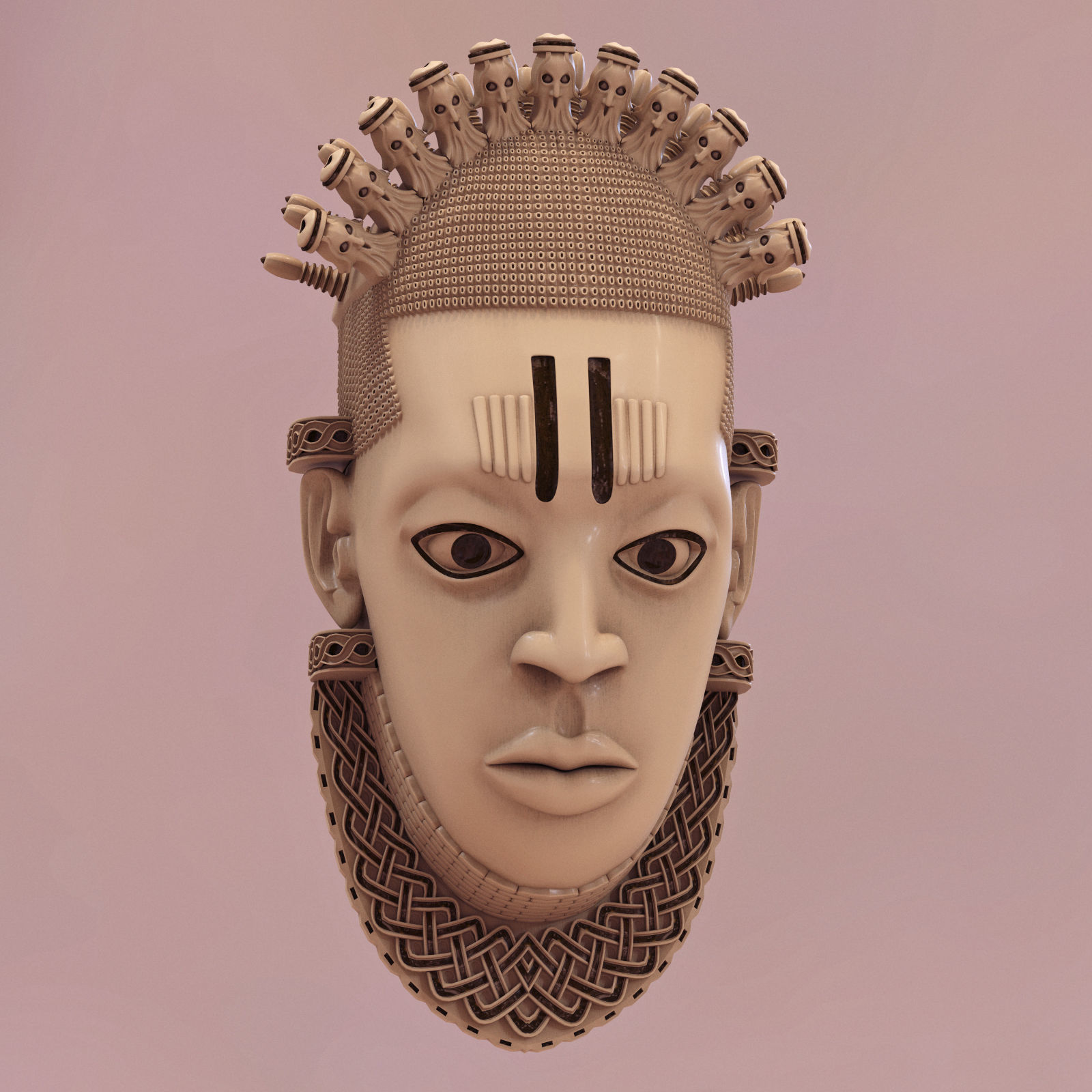 African mask Benin 3D model 3D printable | CGTrader