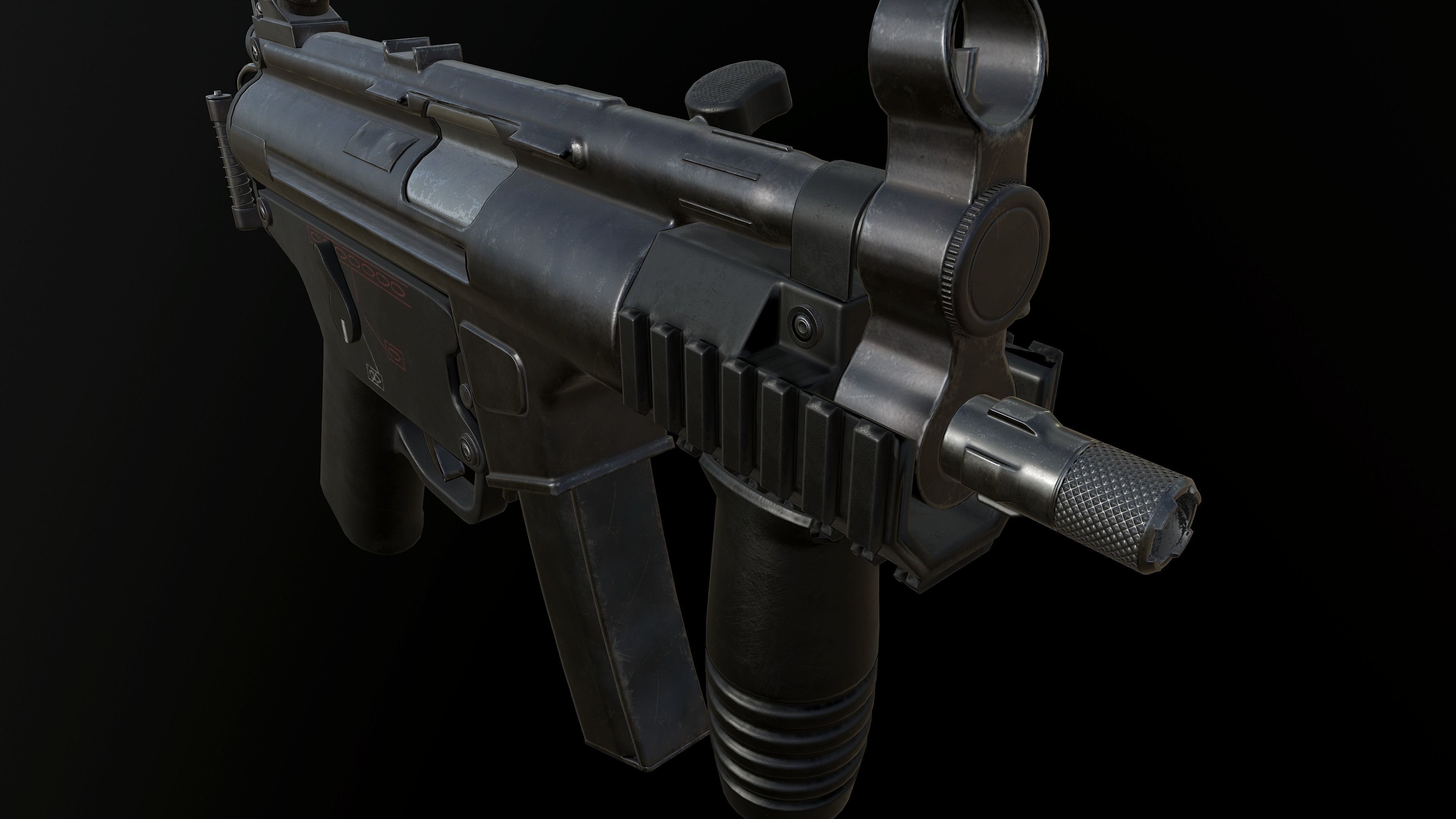 3d Model Hk Mp5 Smg Lowpoly Gameready Vr Ar Low Poly Cgtrader