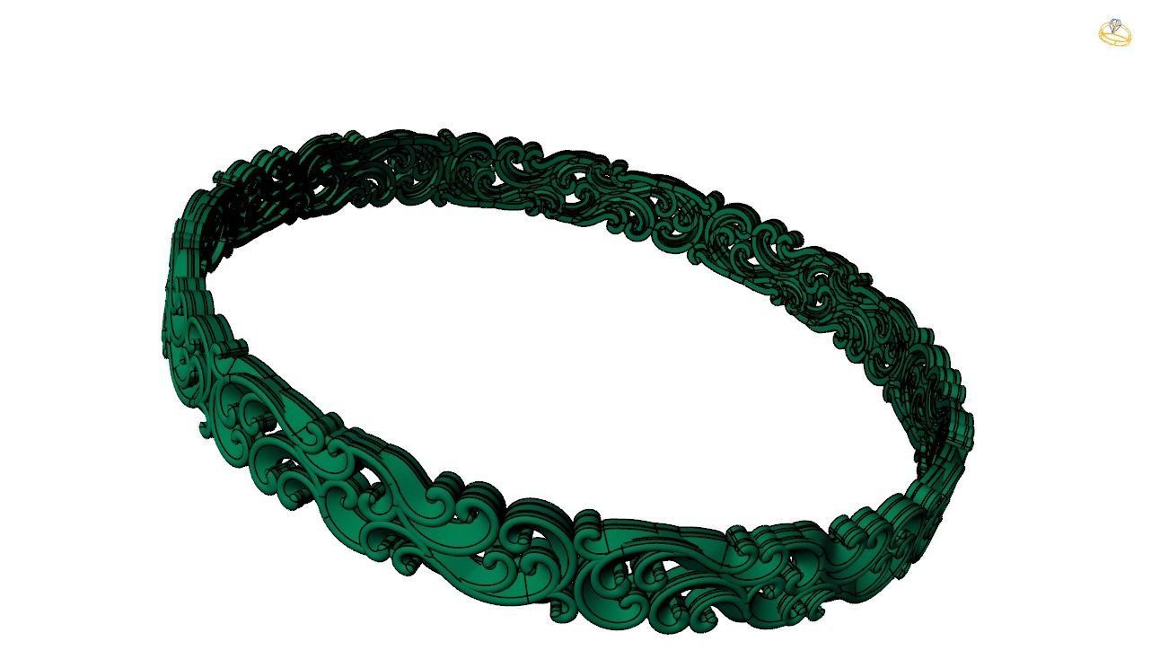 Bangle-2 emerald leather belt 3D model 3D printable | CGTrader