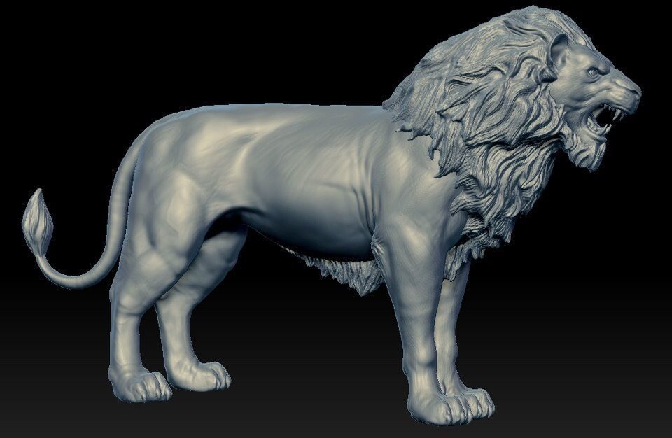Lion sculpt 3D model 3D printable | CGTrader