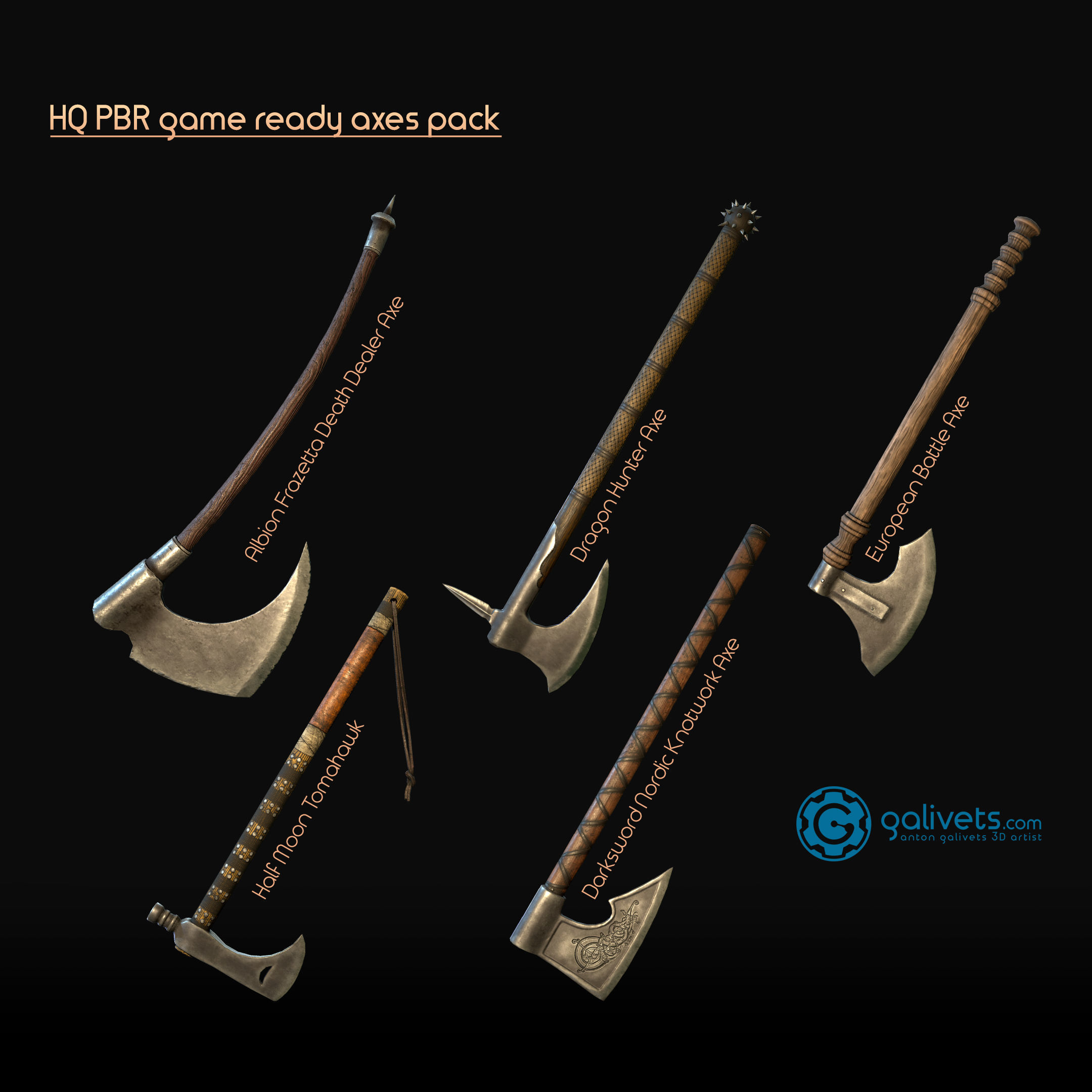 3D model Axes pack VR / AR / low-poly | CGTrader