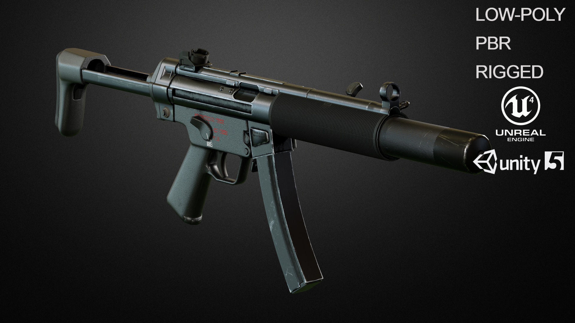 3D model MP5 SMG VR / AR / low-poly rigged | CGTrader