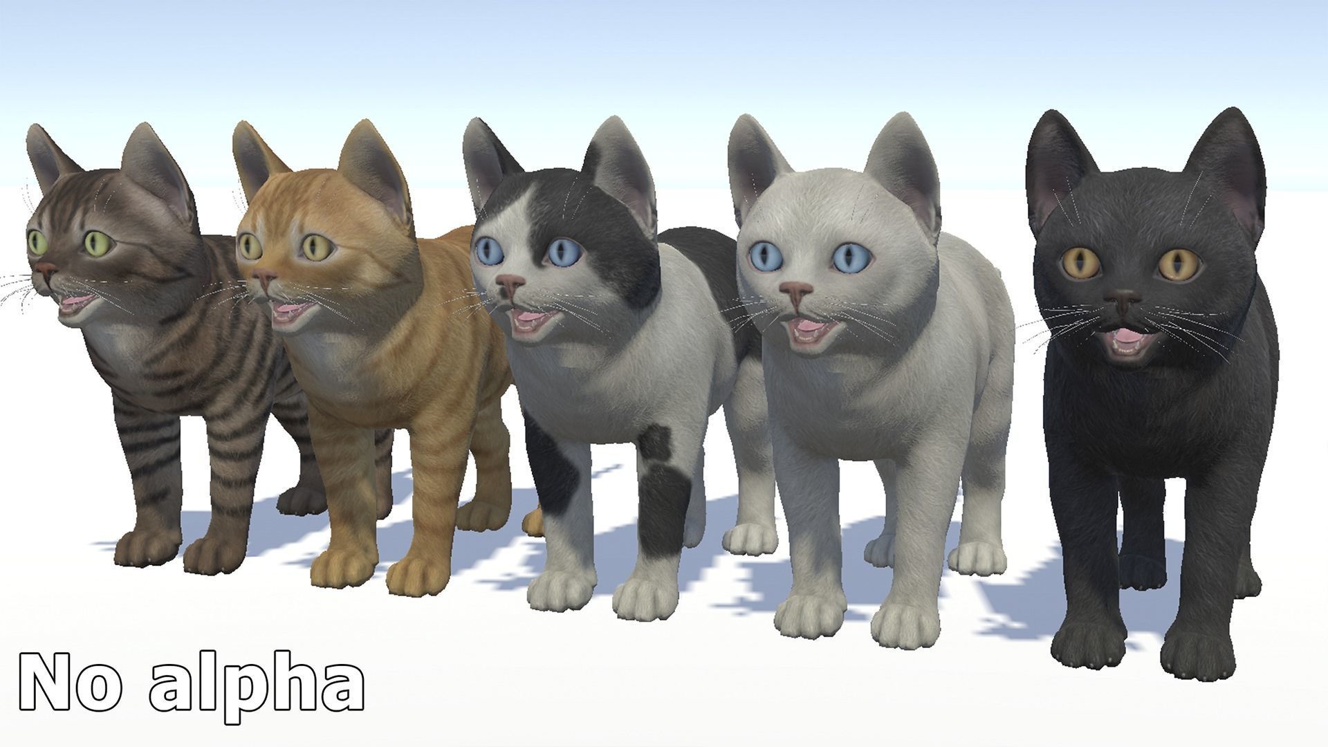 3D model Cats Family VR / AR / low-poly rigged animated | CGTrader