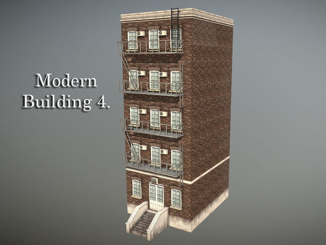 3D model Modern Building 4 VR / AR / low-poly | CGTrader