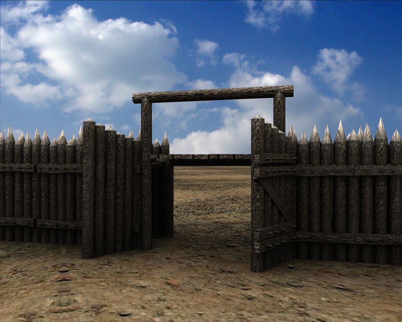 3D model Lowpoly Palisade Construction kit VR / AR / low-poly | CGTrader