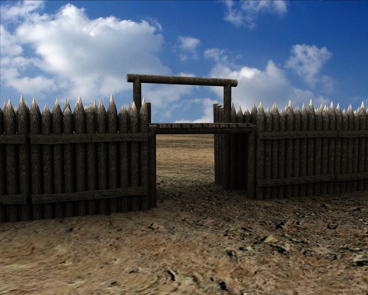 3D model Lowpoly Palisade Construction kit VR / AR / low-poly | CGTrader