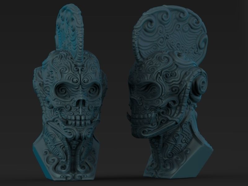 mohawk skull 3D model 3D printable | CGTrader