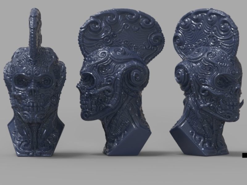 mohawk skull 3D model 3D printable | CGTrader