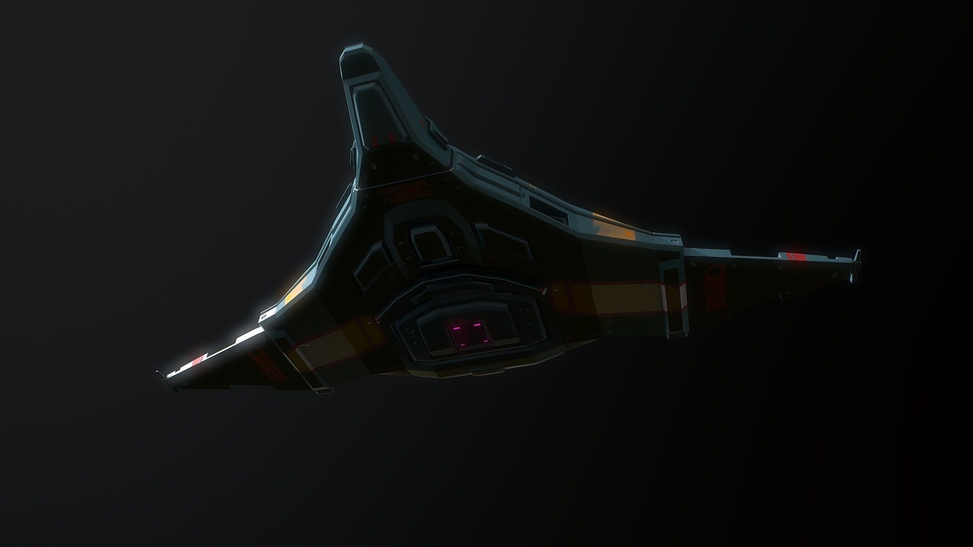 3D model Low poly sci fi military Hunter space ship model VR / AR / low ...
